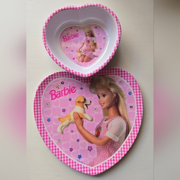 Other | Vintage Barbie Heart Shaped Plates From 1996 | Poshmark